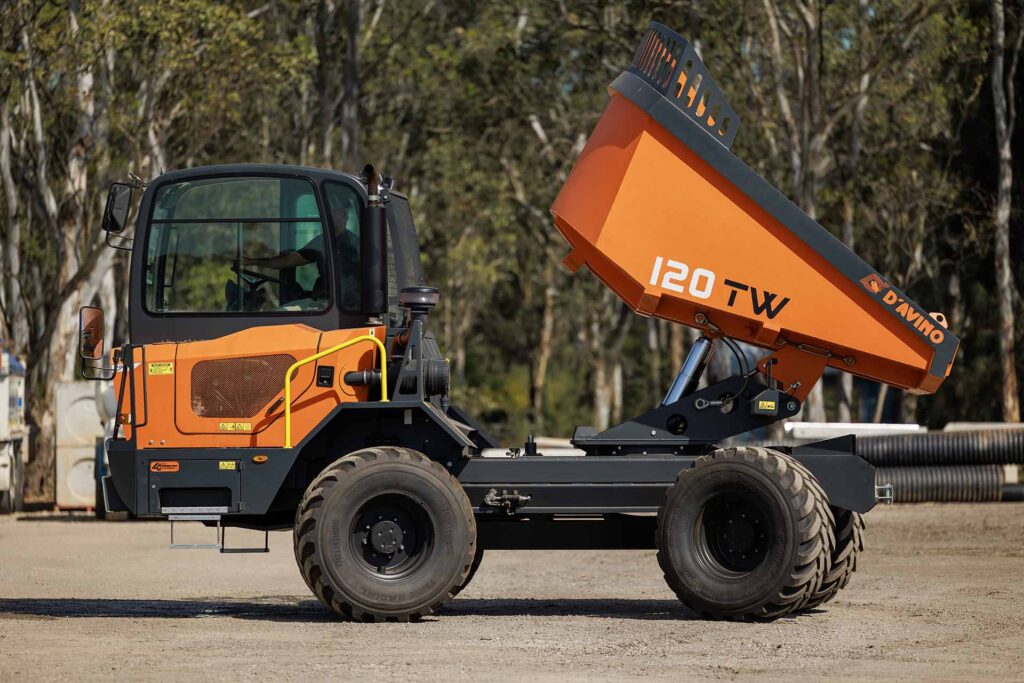 D'Avino 120TW Swivel Dump Truck | 3-Way Drive | Nimac Pacific